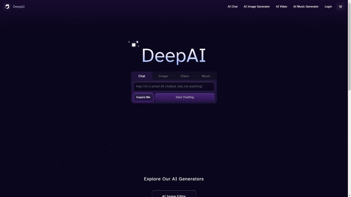 DeepAI ：好用的 AI 绘画、视频生成与智能对话工具箱