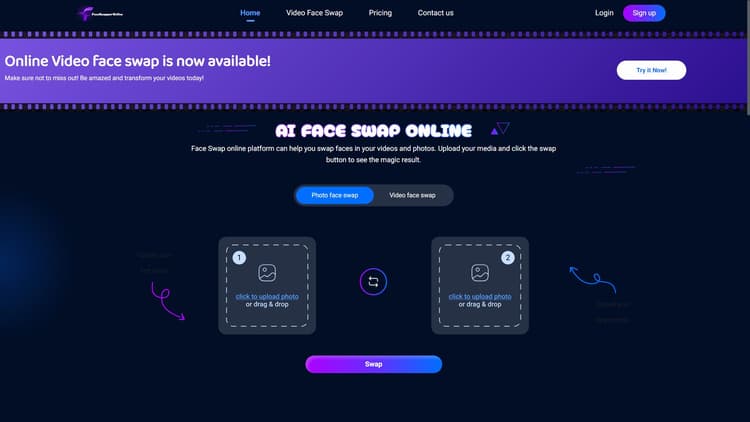 FaceSwapper 在线 AI 换脸工具 | 免费换脸照片、视频、GIF