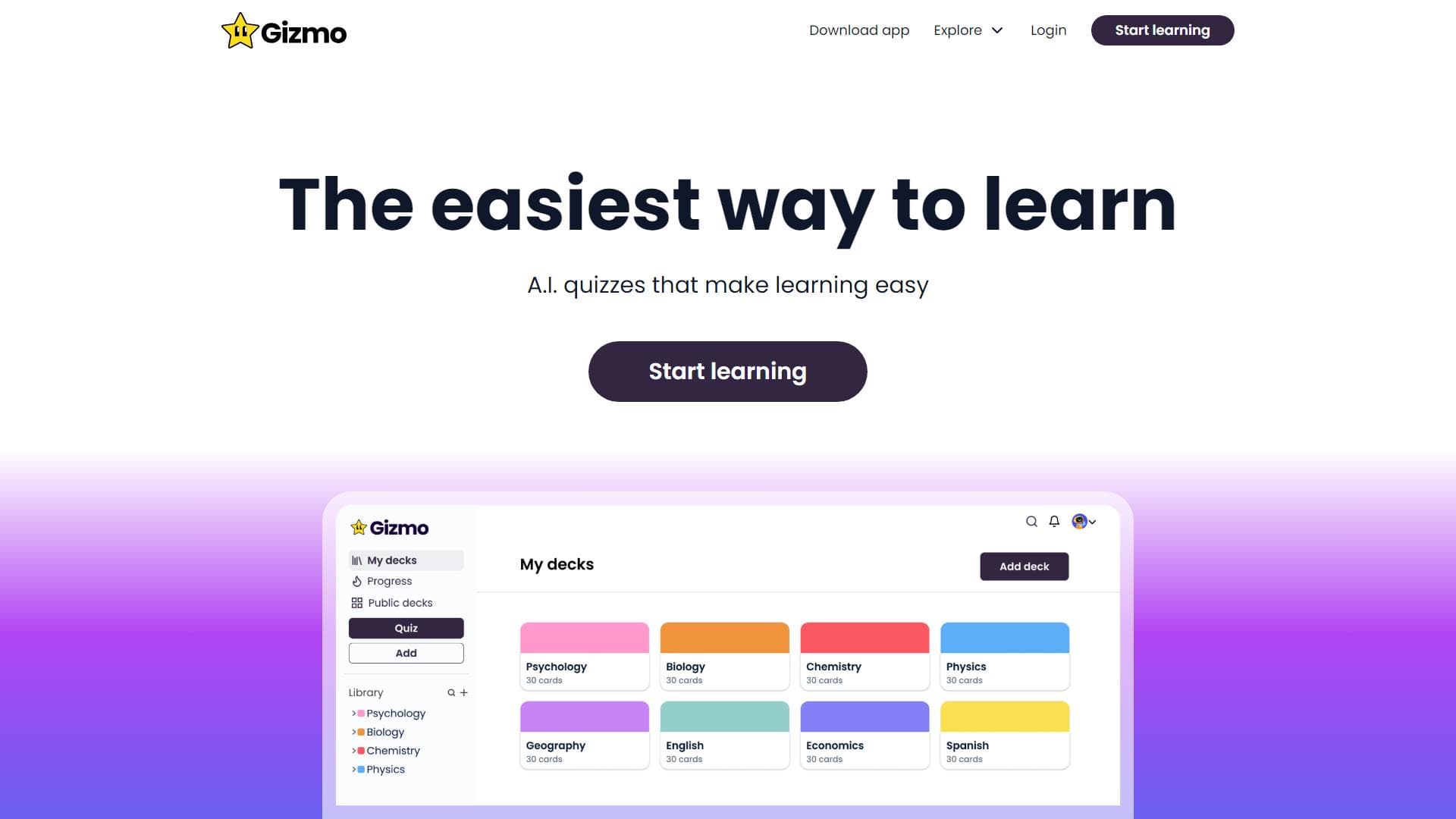 Gizmo: AI 闪卡与间隔重复，轻松学习高效记忆