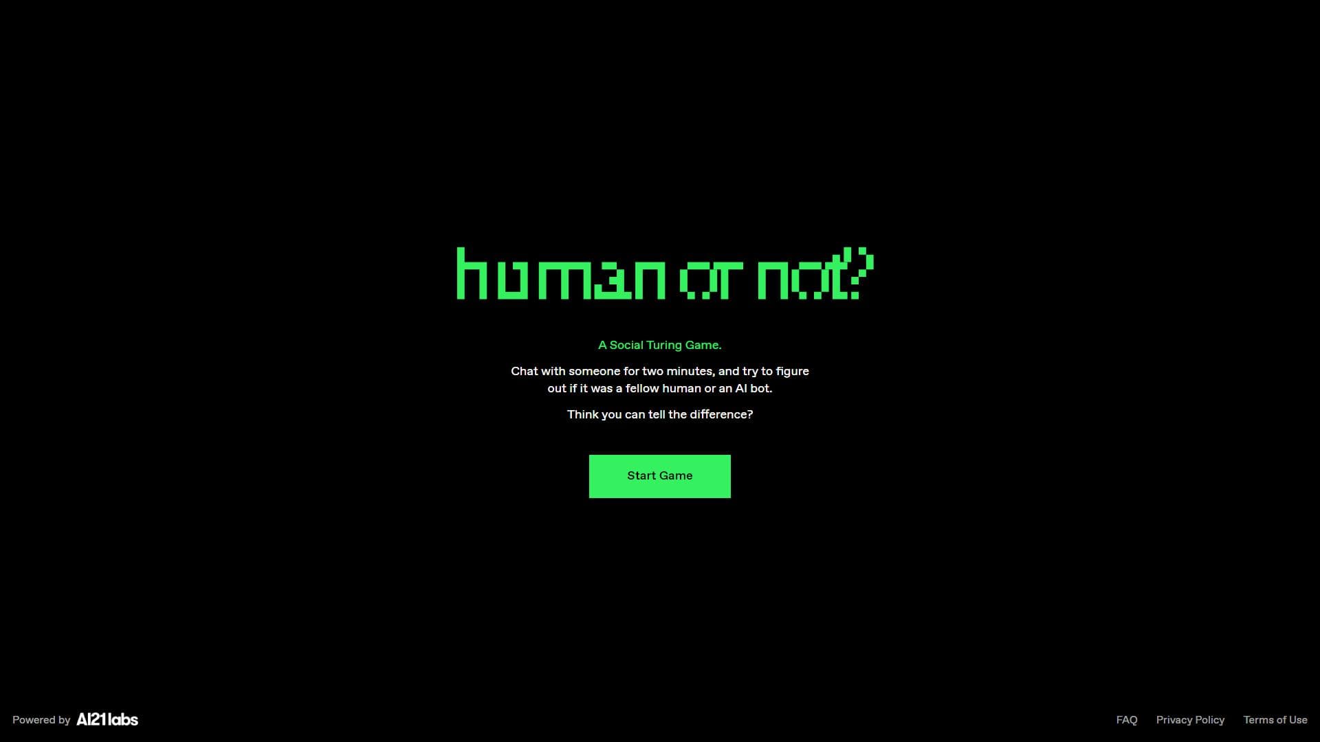 Human or Not? - 在线图灵测试游戏，分辨人类与AI机器人