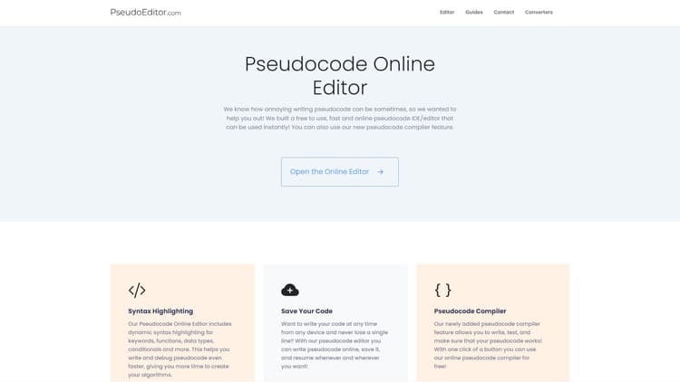 PseudoEditor - 免费在线伪代码编辑器与编译工具