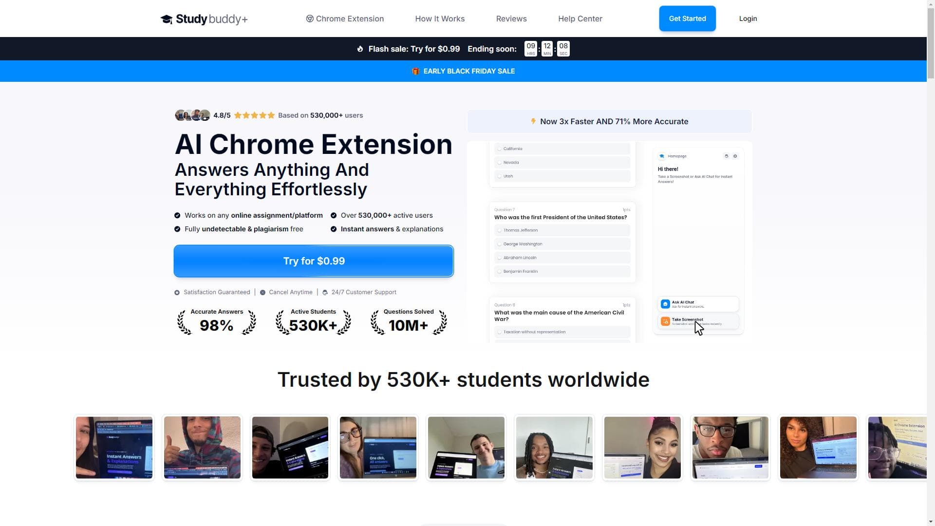 Studybuddy - AI 学习助手 | Chrome 扩展 | 智能解决学习难题