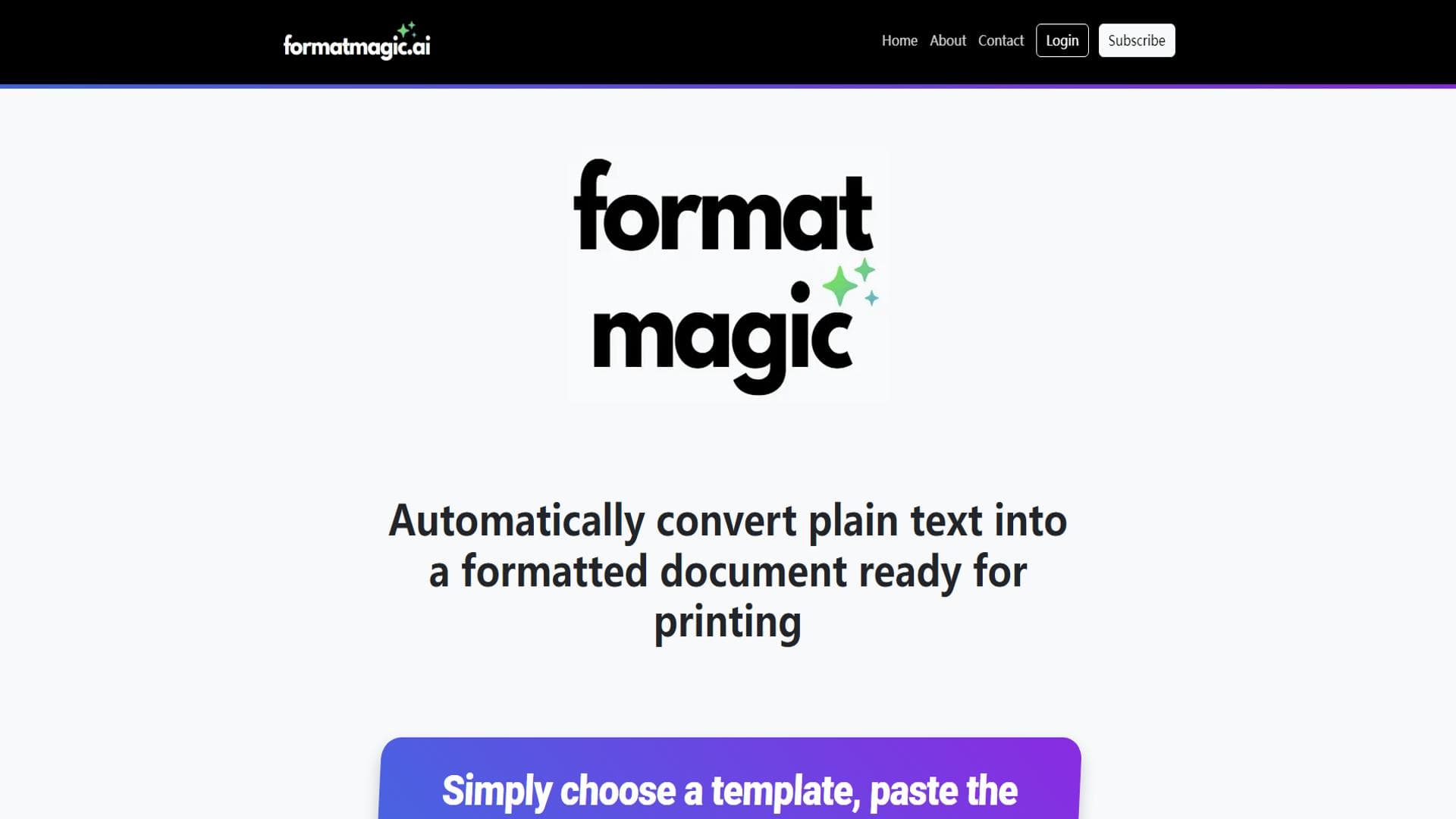 Format Magic - AI 智能文档格式化排版工具 | 一键生成专业PDF