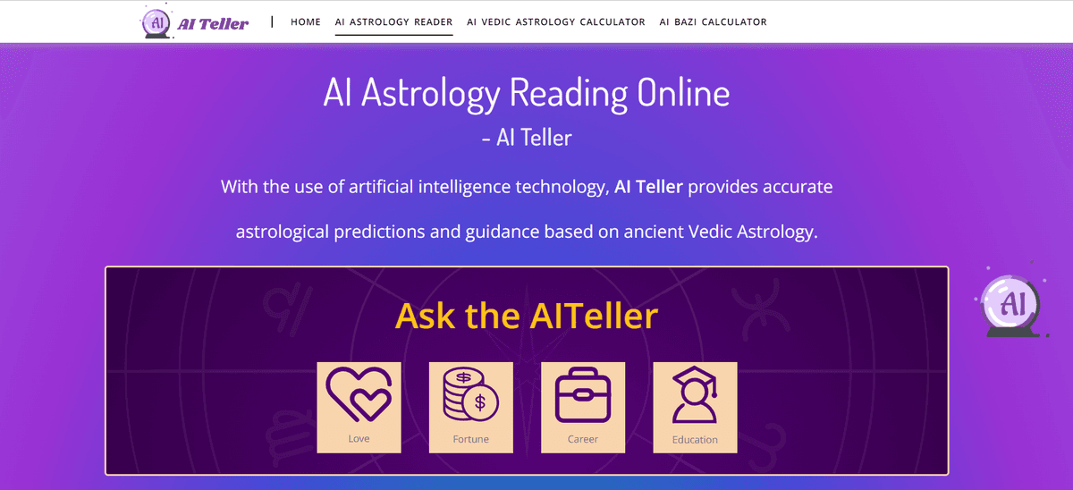 AI Teller - 在线 AI 算命师 | 吠陀占星与中国八字计算