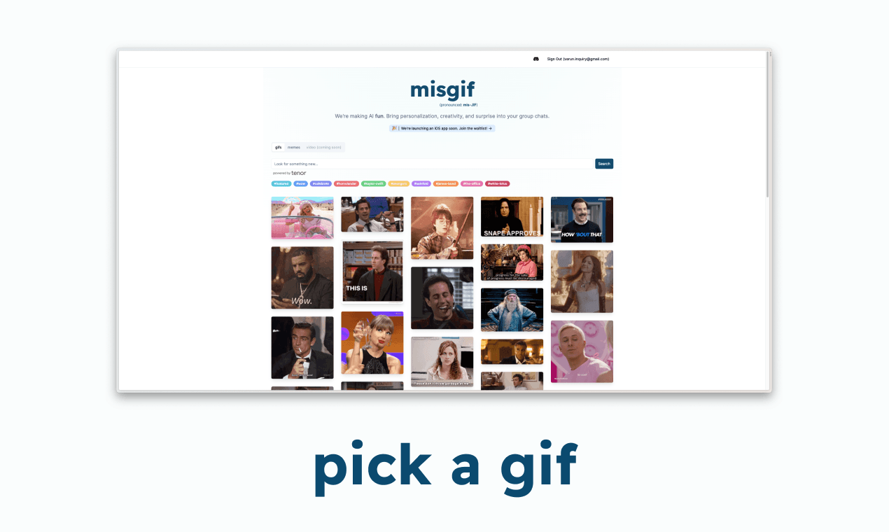 misgif: AI 驱动的趣味动图生成器 | 个性化模因创作，让聊天更有趣