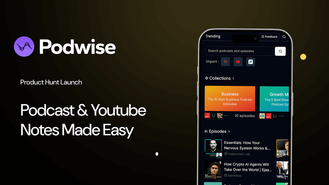 Podwise - AI播客摘要总结工具 | 自动生成思维导图与逐字稿