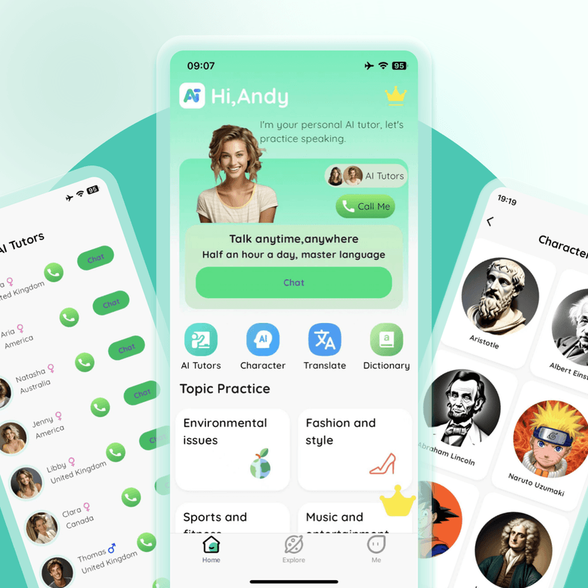 AITalk - 沉浸式 AI 语言口语练习工具，助力考试留学移民