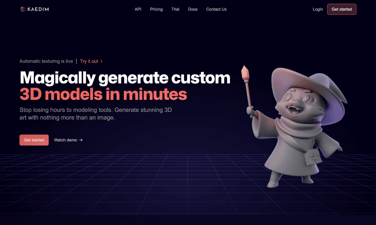 Kaedim AI 3D 建模工具 | 图像转 3D 资产制作神器