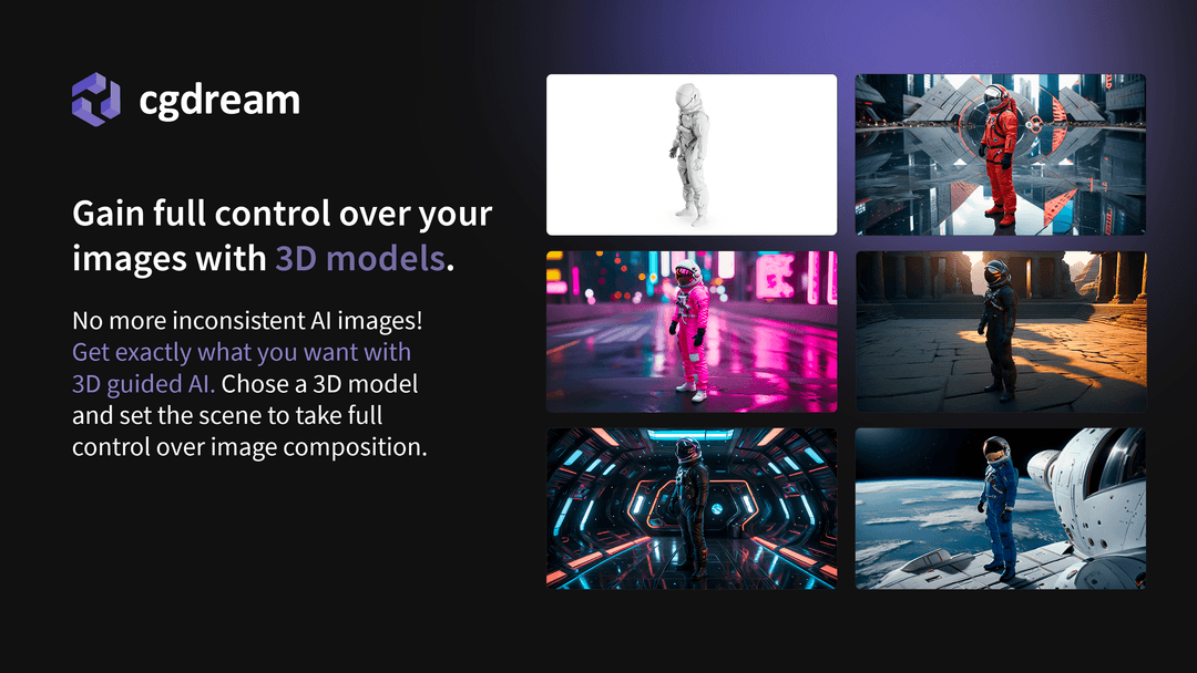 CGDream: 免费AI图像生成器 - 文本、照片、3D模型转艺术图