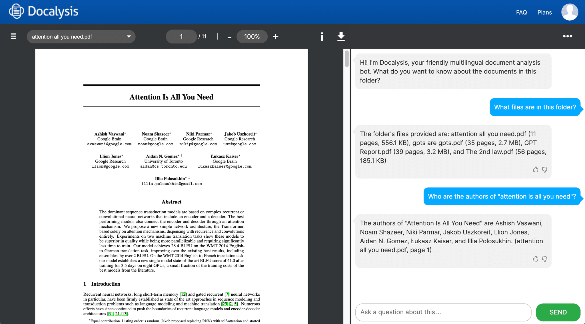 Docalysis - 快速与 PDF 文档对话的 AI 工具