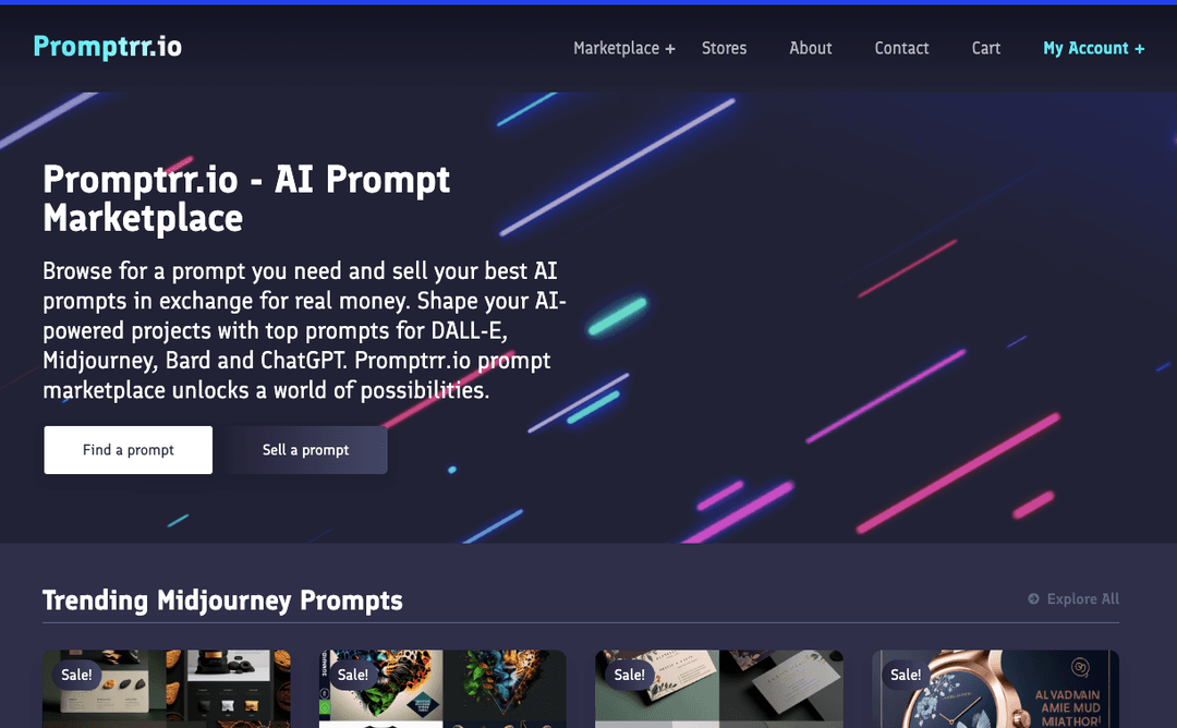 PromptBase - 高质量 AI Prompt 市集，支持 Midjourney、ChatGPT、Sora