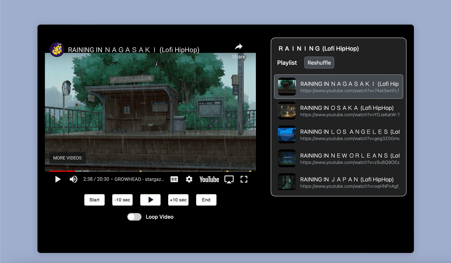 Youtube Playlist Randomizer - 随机播放和循环YouTube播放列表