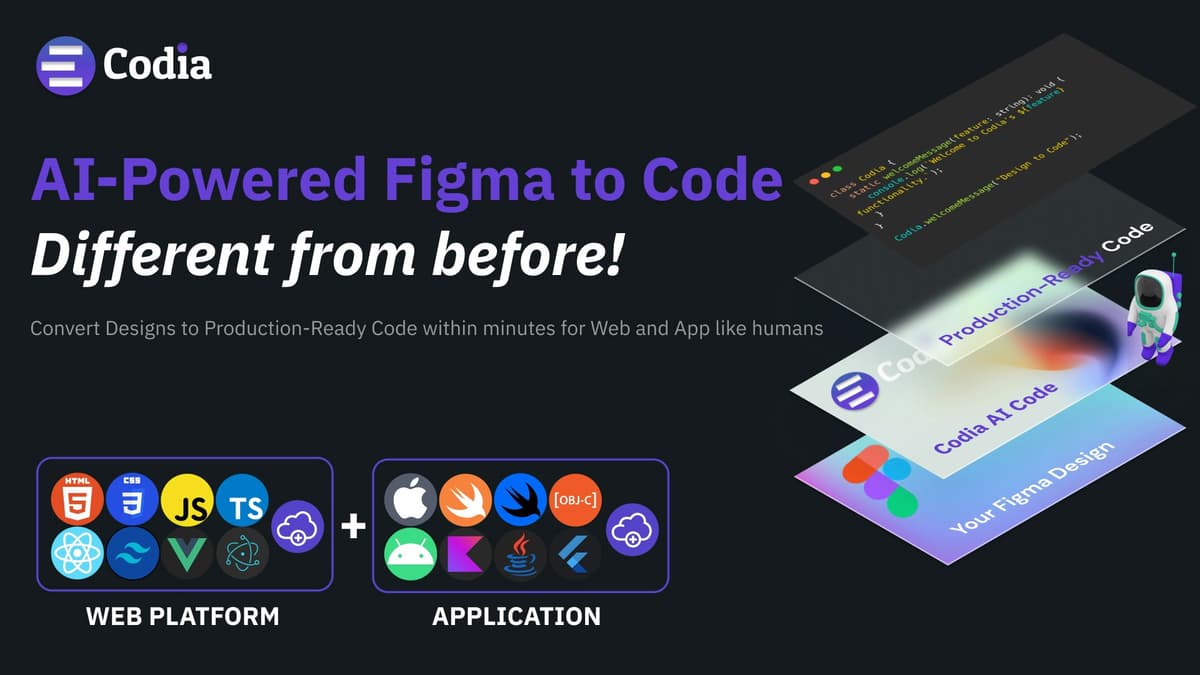 Codia AI: 领先 AI 设计与开发平台，截图转 Figma & 代码