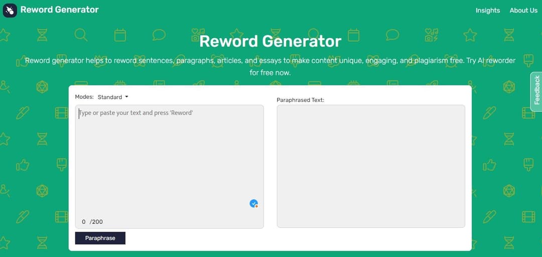 Reword Generator - 最佳免费在线 AI 改写工具 | 原创内容生成