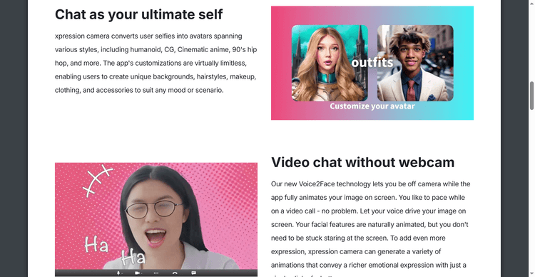 xpression camera - 实时 AI 虚拟化身视频工具 | 官网下载与在线创作