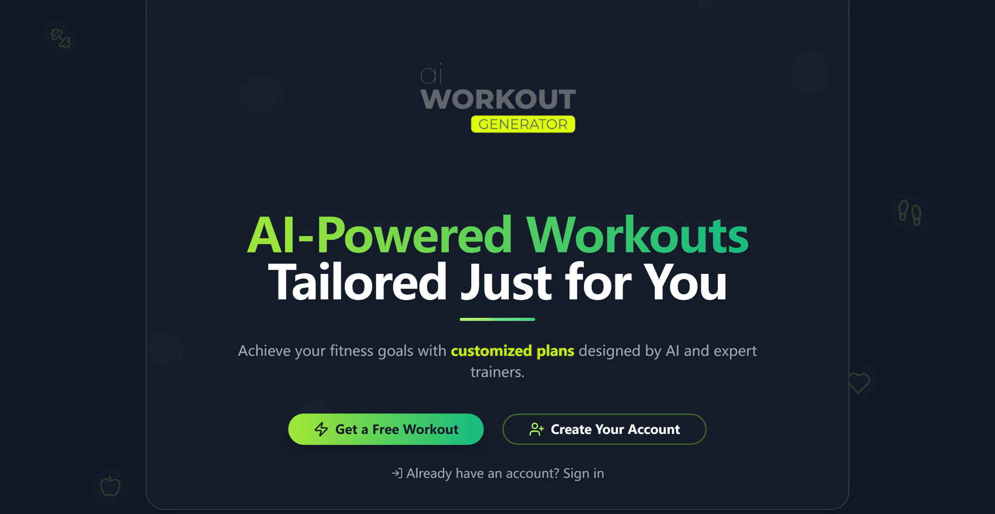AI Workout Generator - 在线生成个性化健身训练计划