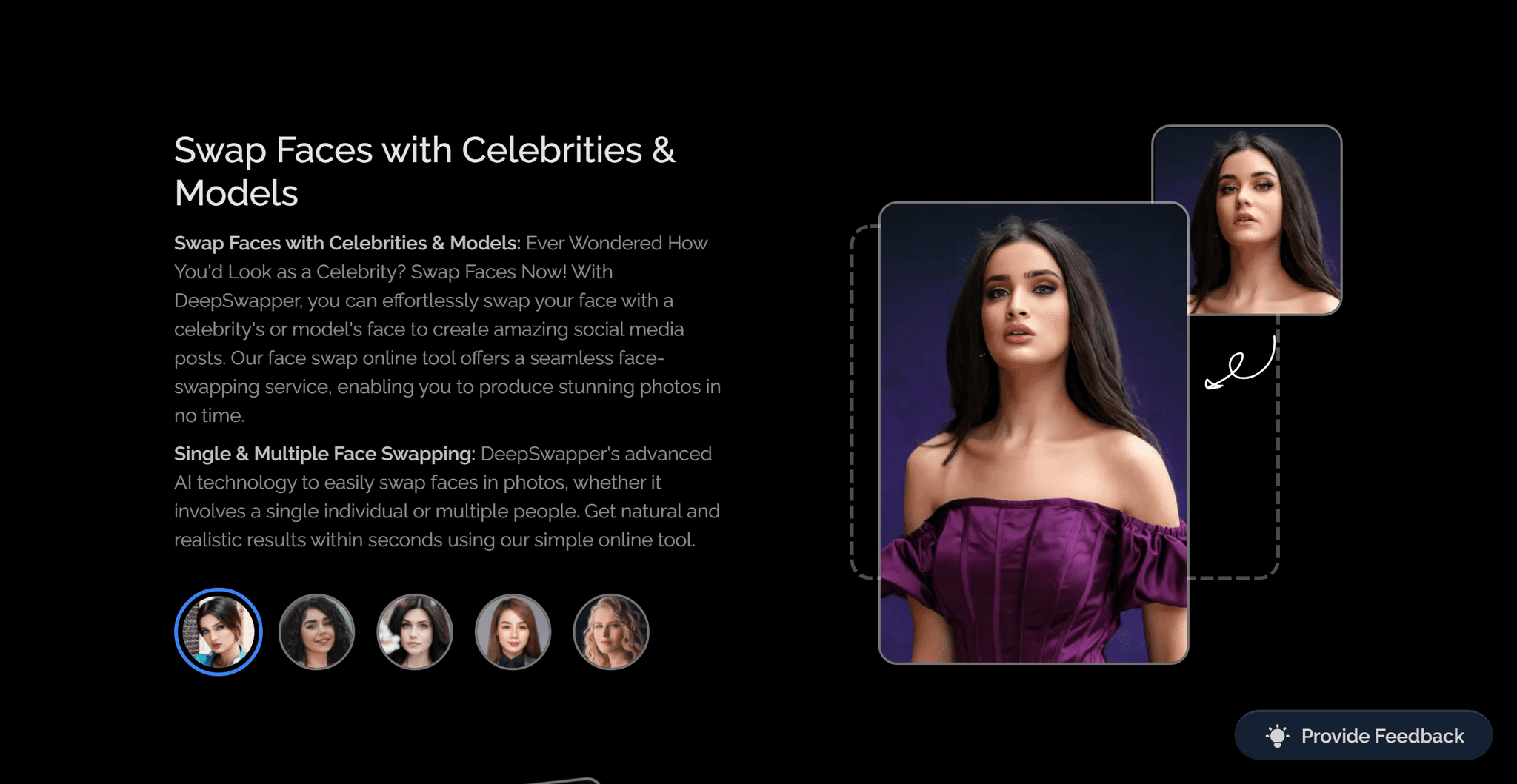 Deep Swapper：免费AI换脸在线工具 | 照片视频无缝换脸