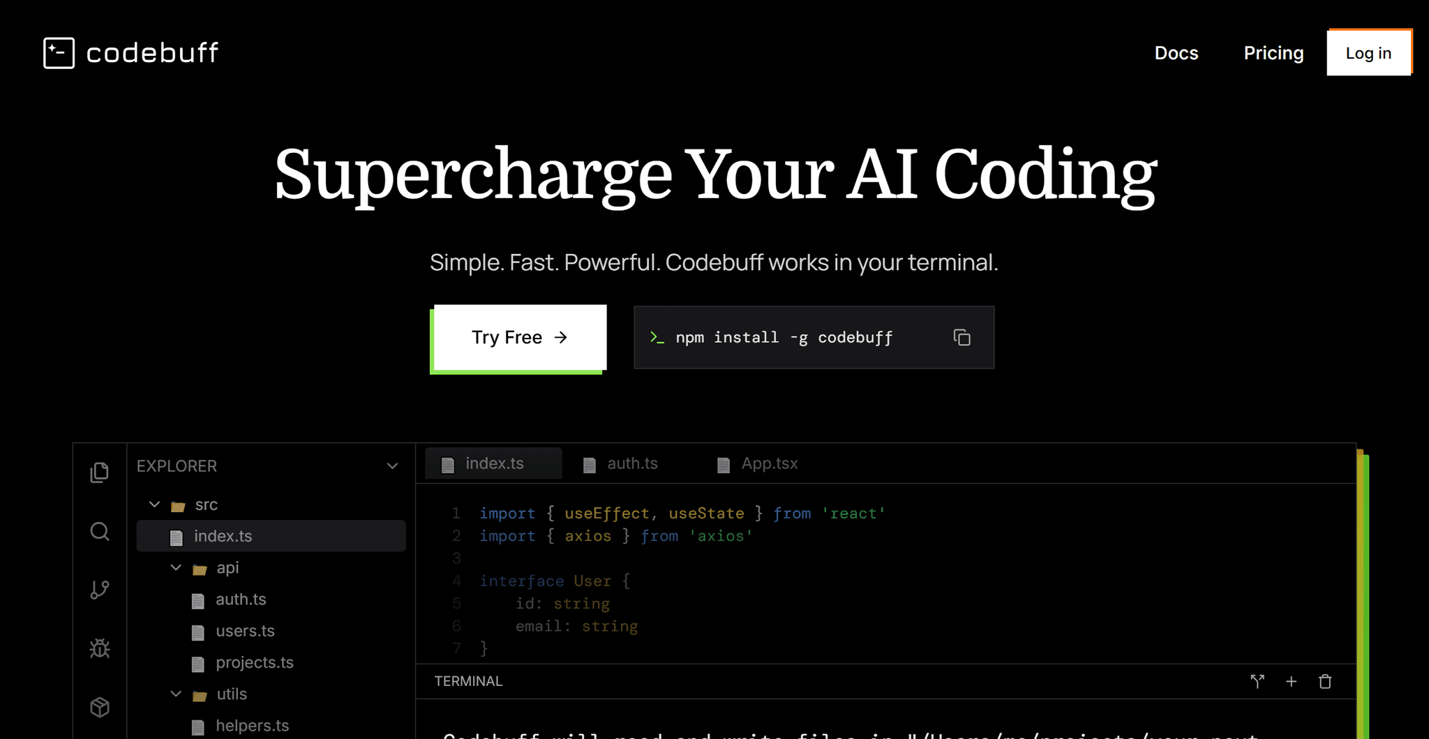 Codebuff：AI 驱动的终端编码助手，提升开发效率