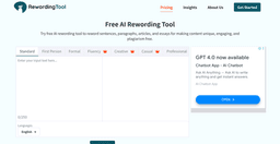 Rewording Tool：免费在线改写工具，提升内容原创性与可读性
