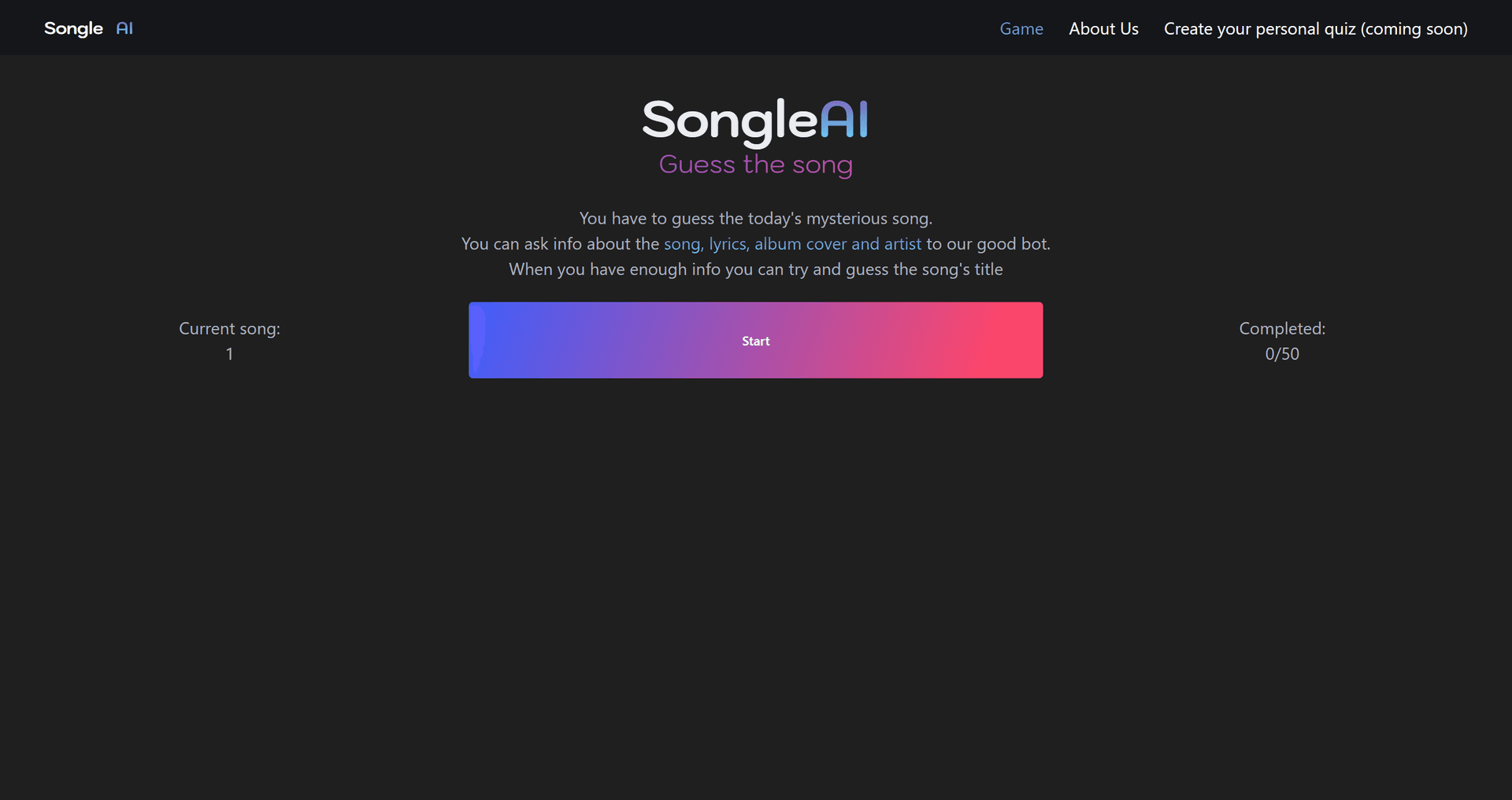 Songle AI 猜歌游戏 - 基于 AI 的每日音乐挑战