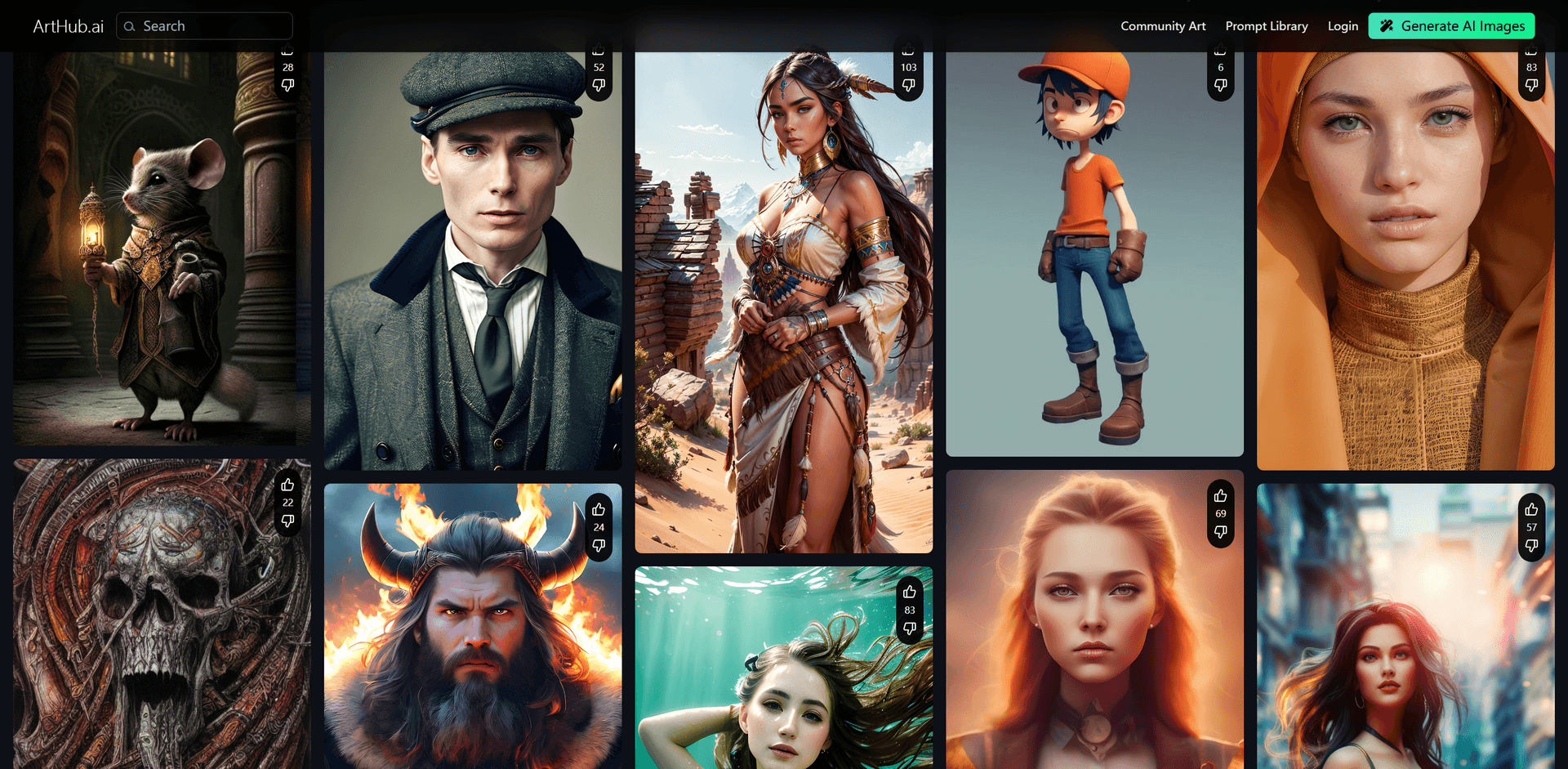 Arthub.ai - 全球领先的 AI 艺术创作与分享平台