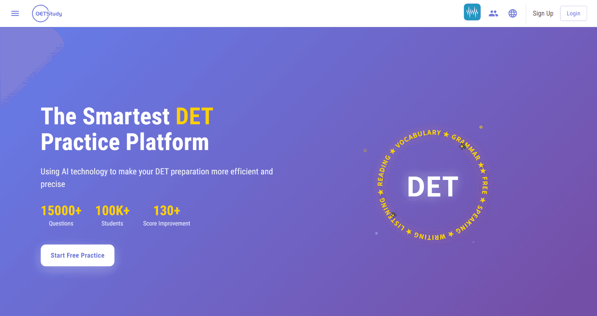 DET Practice - 多邻国英语测试（DET）备考神器：题库、模拟考、AI批改