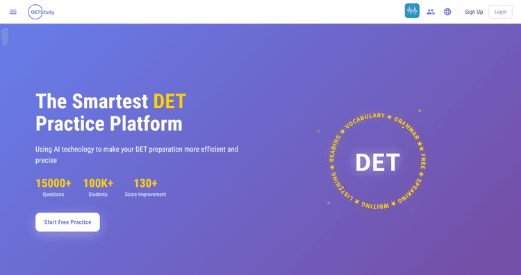 DET Practice - 多邻国英语测试（DET）备考神器：题库、模拟考、AI批改