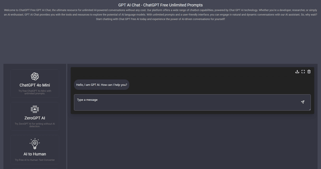 GPT AI Chat - 免费无限制 ChatGPT：智能对话、AI写作与文本转换工具