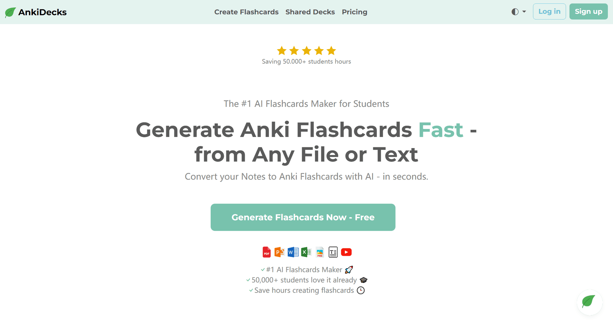 Anki Decks - AI闪卡生成器 | 从笔记、PDF、YouTube快速创建Anki卡片