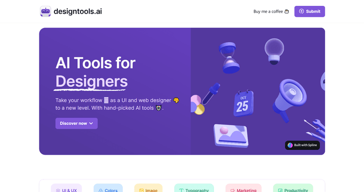 DesignTools AI - 最全 AI 设计工具导航 | 提升 UI/UX 效率