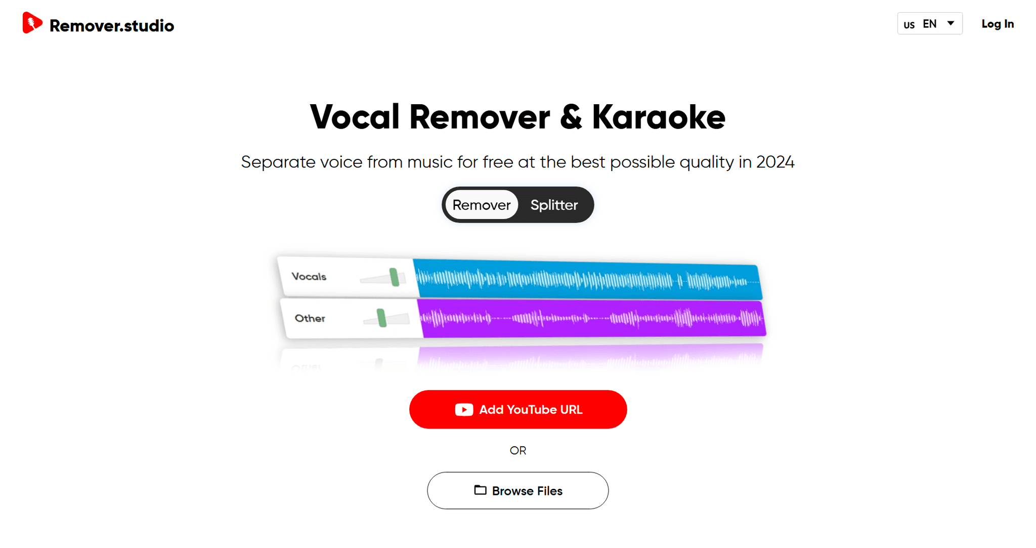 Vocal Remover 人声分离工具 | 免费 AI 伴奏提取与 Acapella 制作