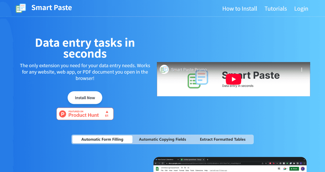 Smart Paste - 高效数据录入与表格提取浏览器扩展