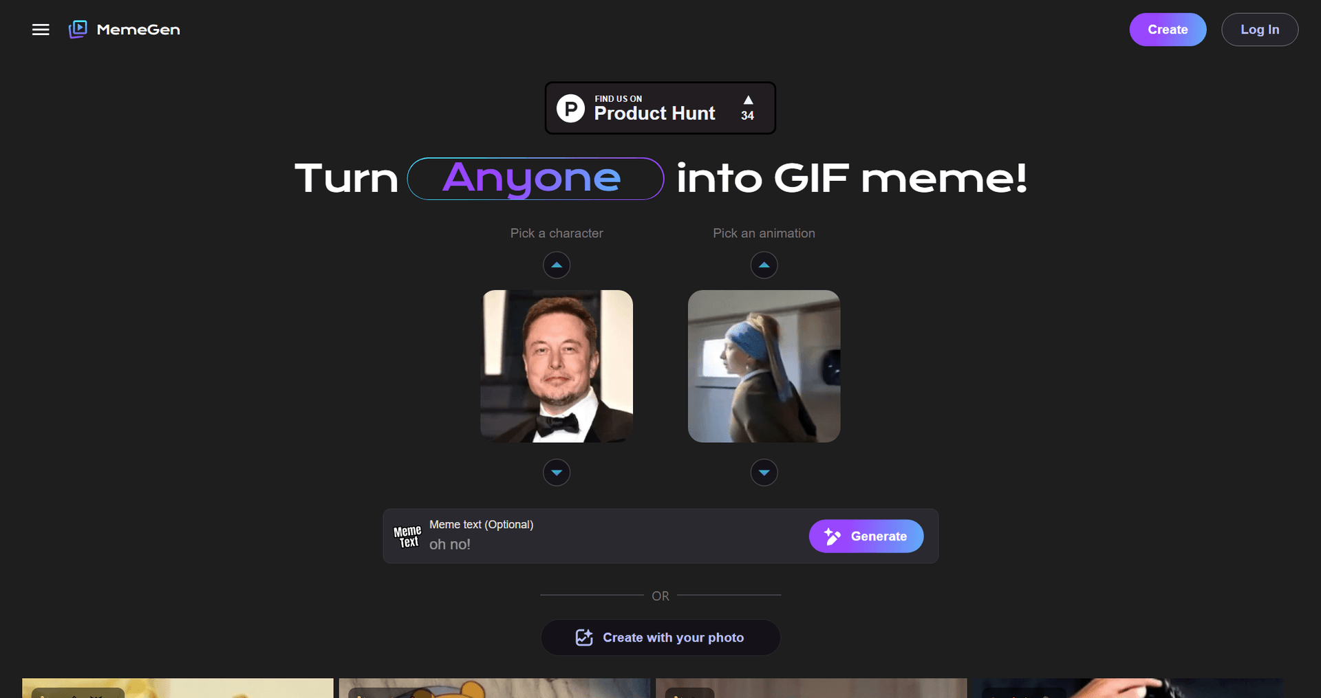 MemeGen AI: 免费AI表情包生成器 | 制作GIF梗图，趣味无限！