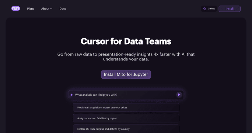 Mito：Python数据科学自动化，表格操作即生成代码