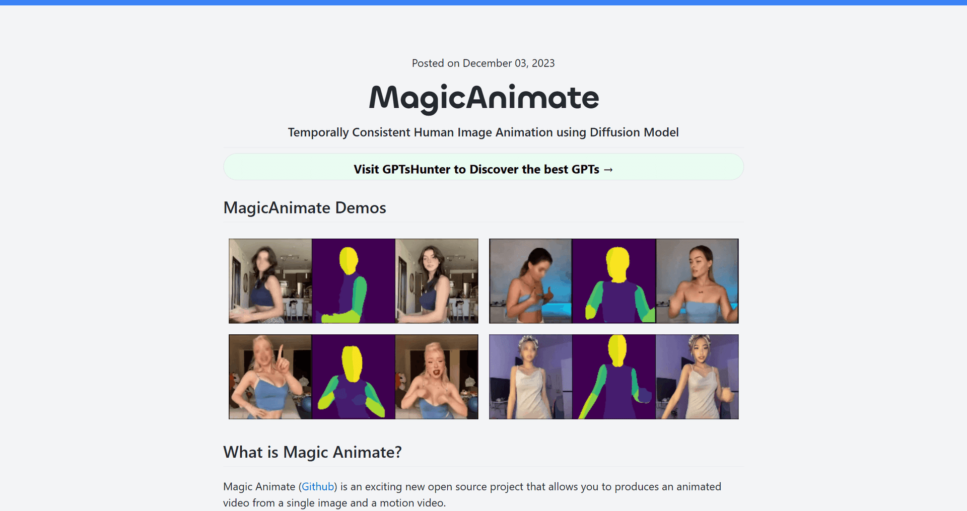 MagicAnimate: 扩散模型实现人像动画，保持时间一致与高保真