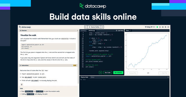 DataCamp - 在线数据科学与AI课程平台 | Python R SQL 学习