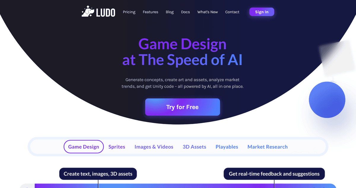Ludo.ai｜AI 游戏设计助手与素材生成平台