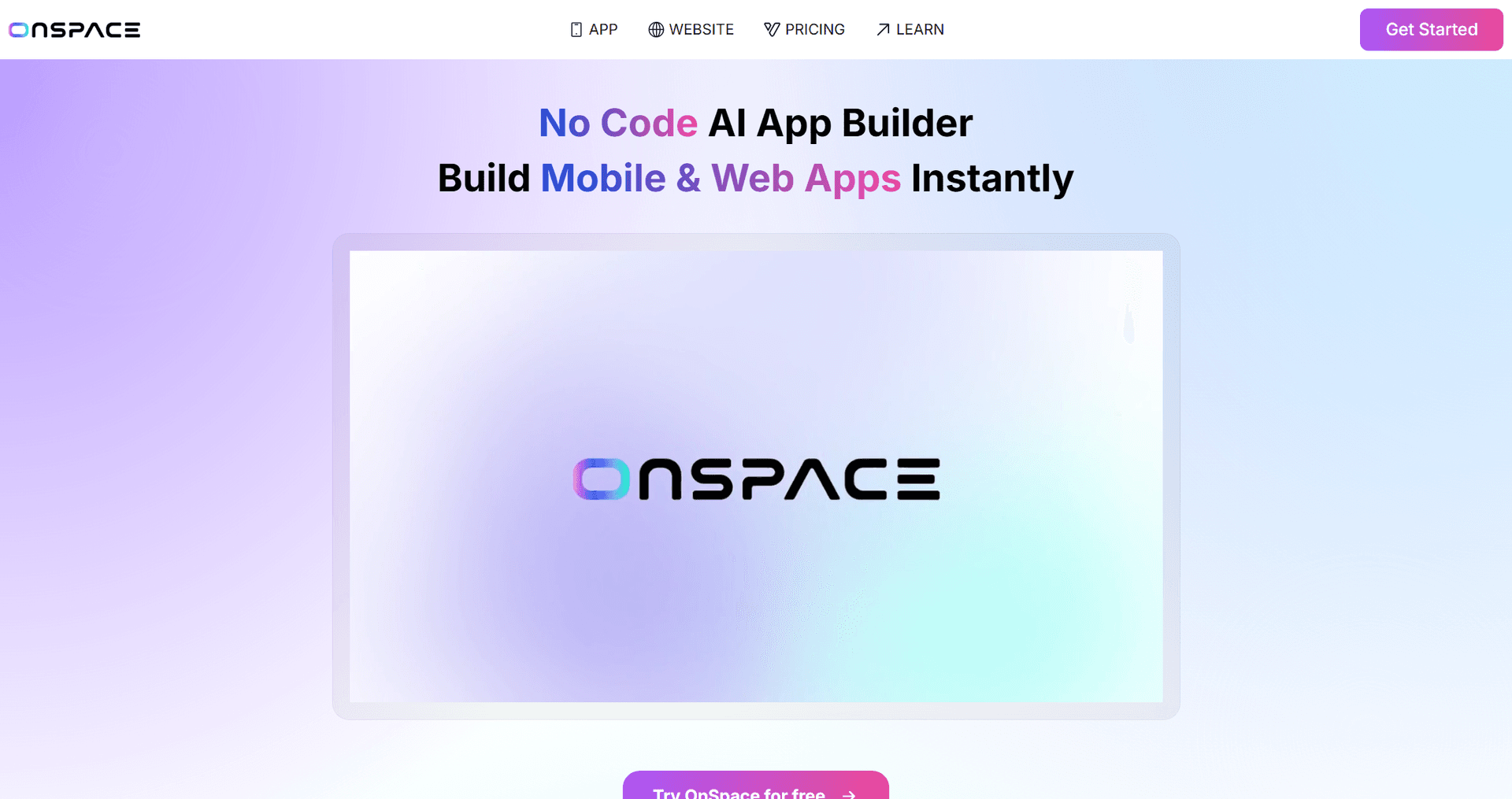 OnSpace AI - 免费智能移动应用生成器 | 无需编程
