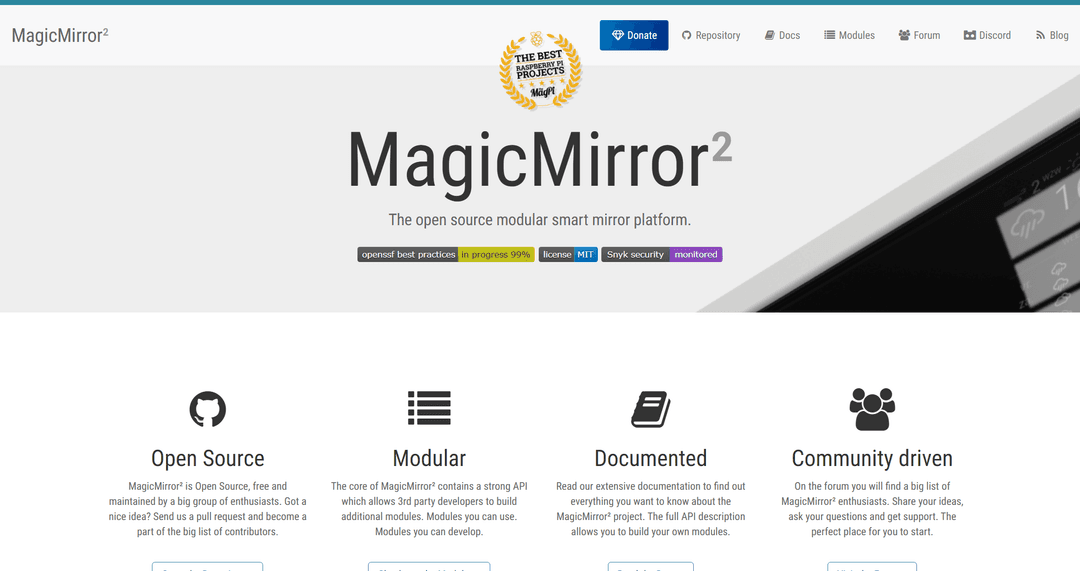 MagicMirror² 开源智能镜面平台 | 模块化家庭信息中心