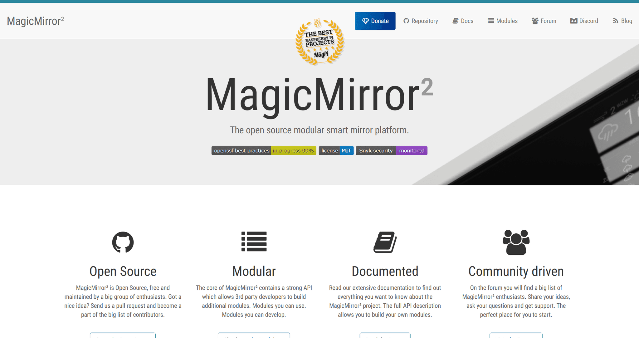 MagicMirror² 开源智能镜面平台 | 模块化家庭信息中心