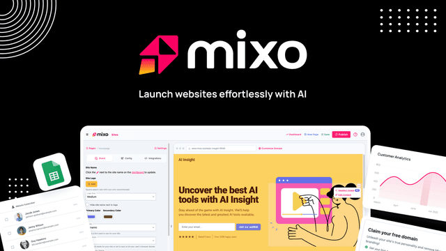 Mixo：AI 网站构建器，轻松创建专业网站，加速业务启动