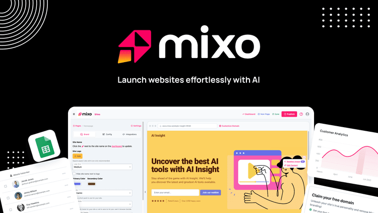 Mixo：AI 网站构建器，轻松创建专业网站，加速业务启动