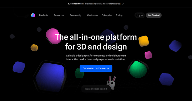 Spline 3D 设计工具｜浏览器端实时协作的交互式 3D 平台