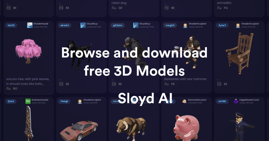 Sloyd：AI 3D 模型生成器 | 文本到 3D 创作，赋能游戏开发与 3D 打印