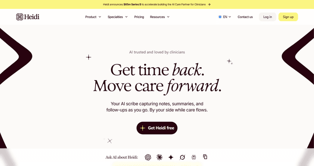 Heidi Health AI - 临床医生首选的 AI 病历生成与工作流优化工具