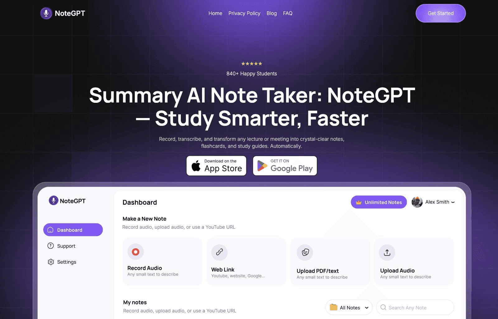 NoteGPT: AI Note Taker & Video Summary Tool | 智能 AI 笔记助手